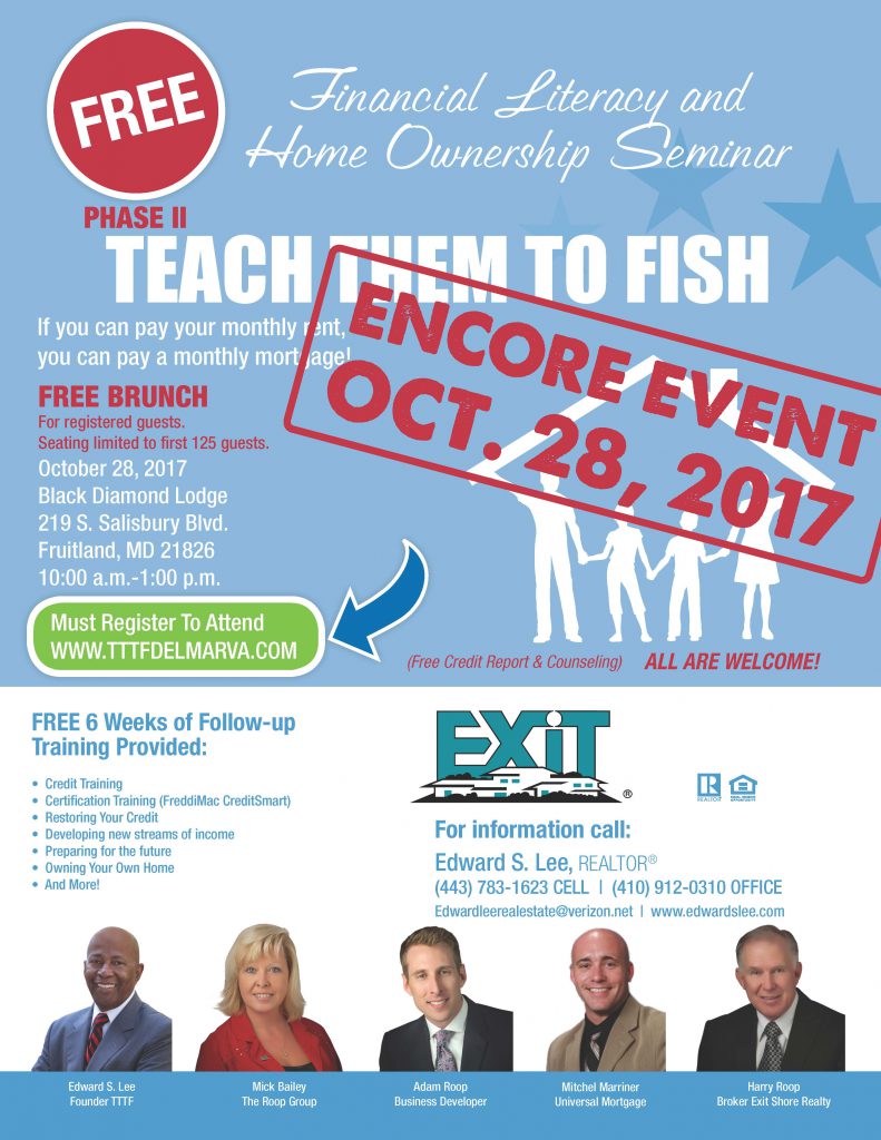 EXIT Shore Realty & their Sponsors Hosting 2nd “Financial Literacy ...