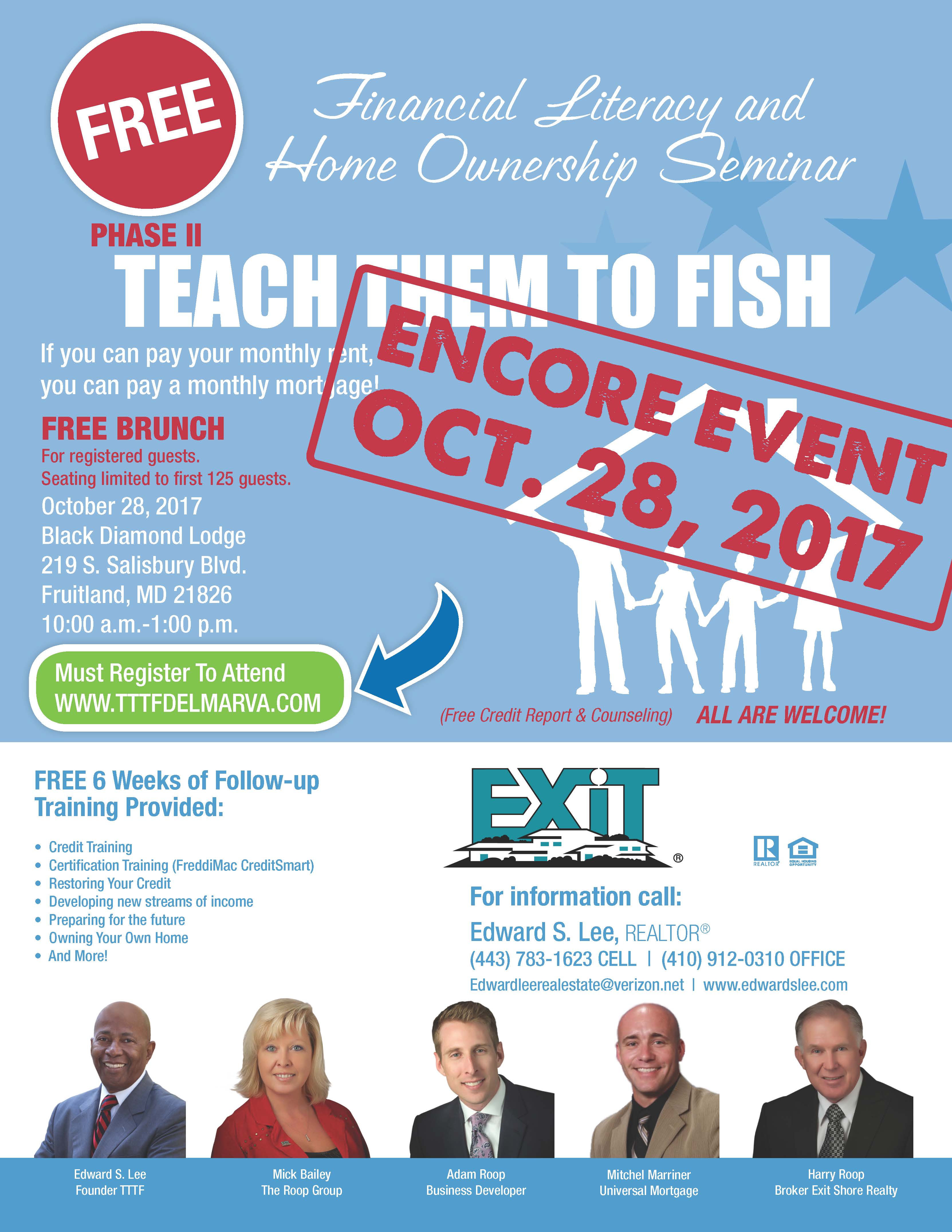 EXIT Shore Realty & their Sponsors Hosting 2nd “Financial Literacy ...