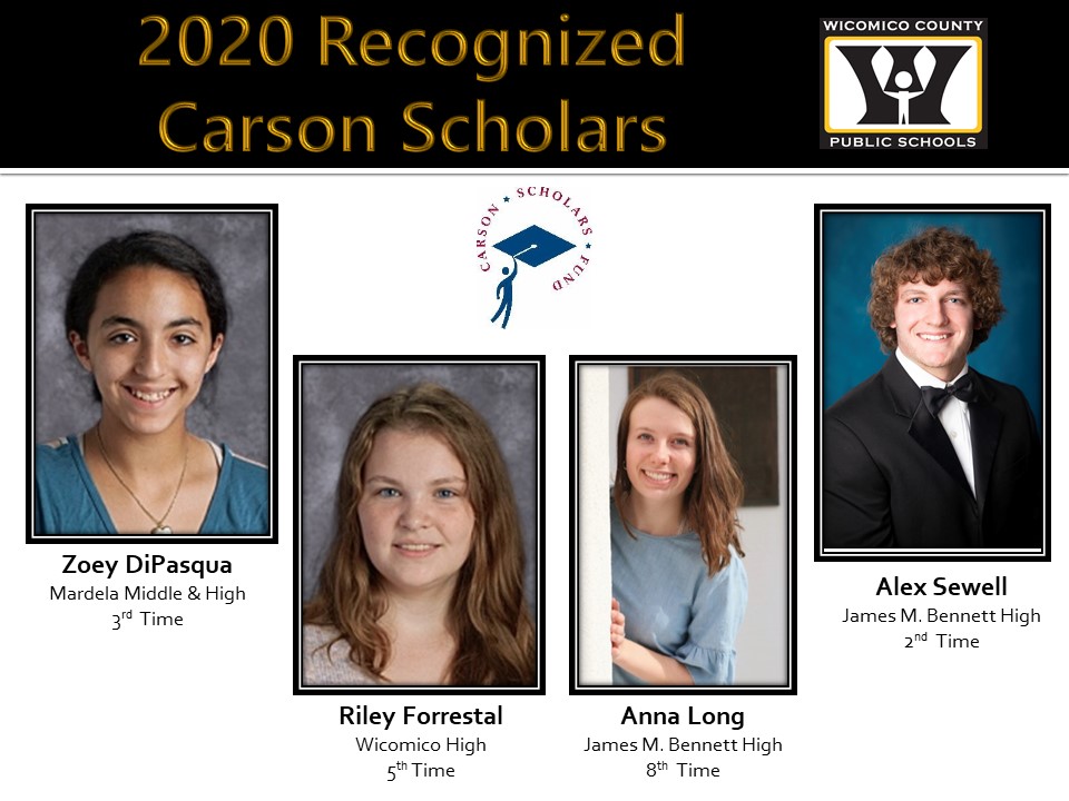Congratulations to Wicomico’s Four Recognized 2020 Carson Scholars - SBJ