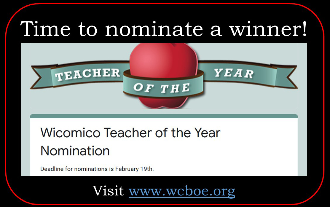 Time To Nominate A Great Educator For 2021 2022 Wicomico Teacher Of The