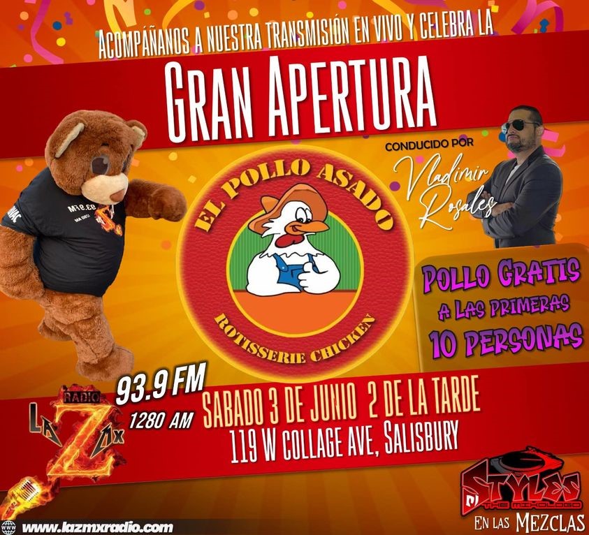 Grand Opening Of El Pollo Asado This Saturday, June 3rd Brings Latin ...