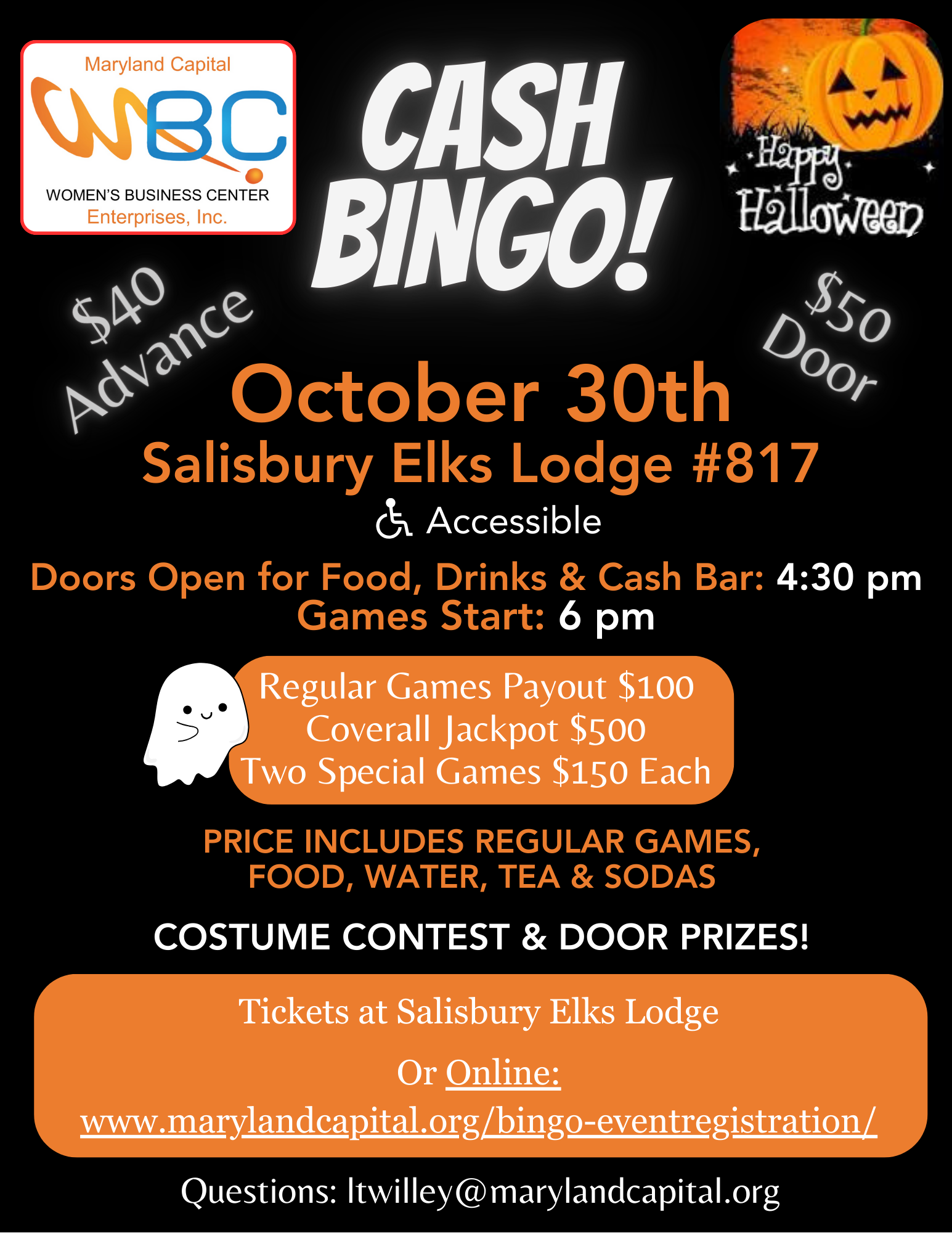 Join Us for a Halloween Themed Evening of Cash Bingo! - SBJ